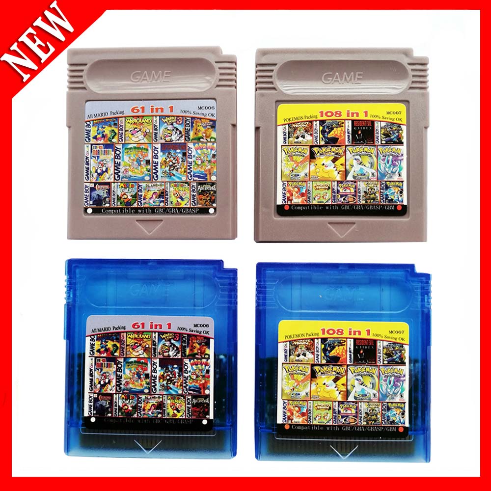 Game Boy Color cartridge 61 in 1 multi cart for GameBoy GBC or 108 games in 1