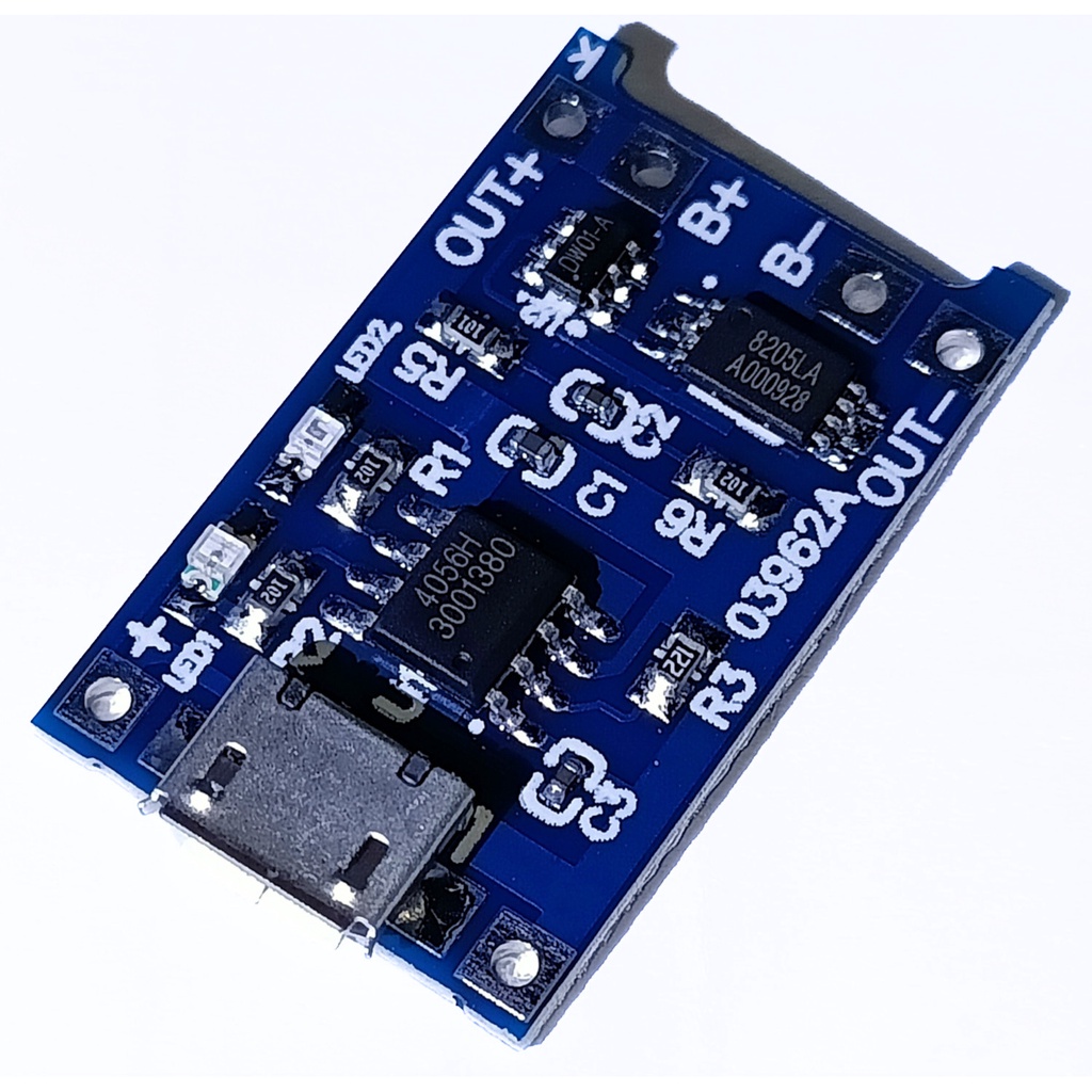 Módulo Carregador Bateria Litio Tp4056 Micro Usb C Proteção - Escorrega ...