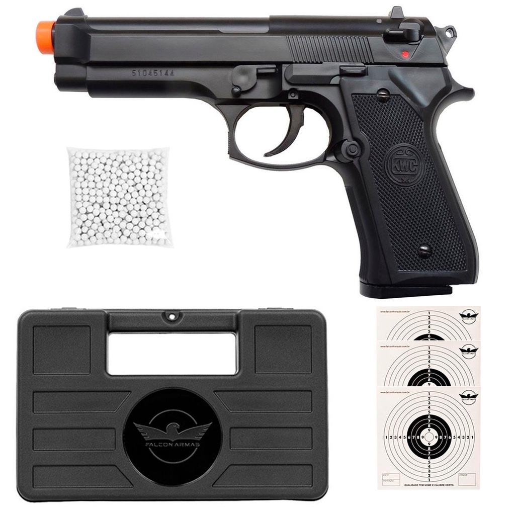 Pistola de Airsoft Beretta M92 tipo PT92 + Maleta + BBs | Shopee Brasil