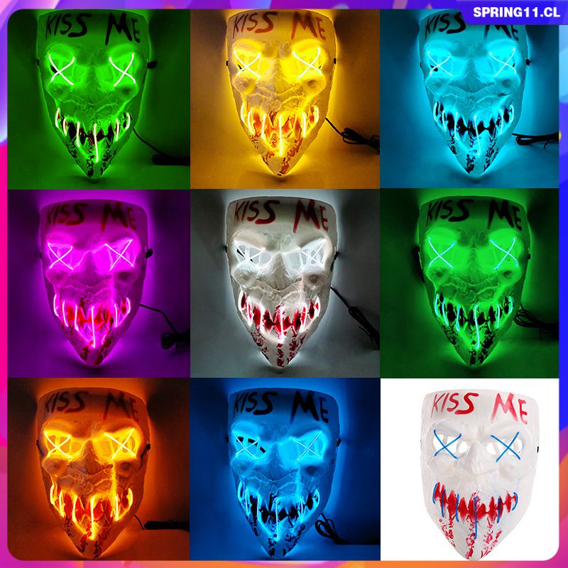 Suprimentos para fantasias de cosplay Máscara de Halloween Luz que ...