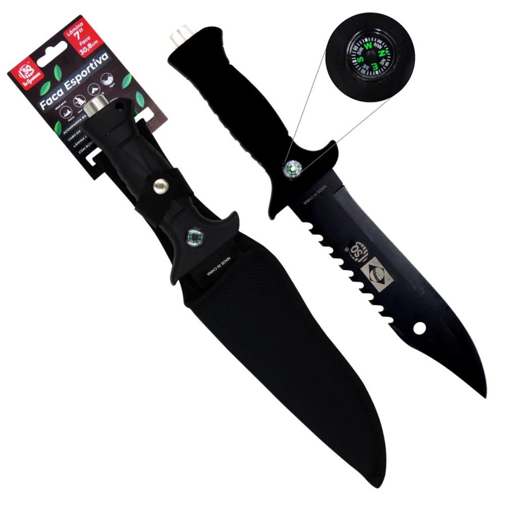 Faca Tática Militar Com Bainha Rambo Selva Camping Pesca | Shopee Brasil