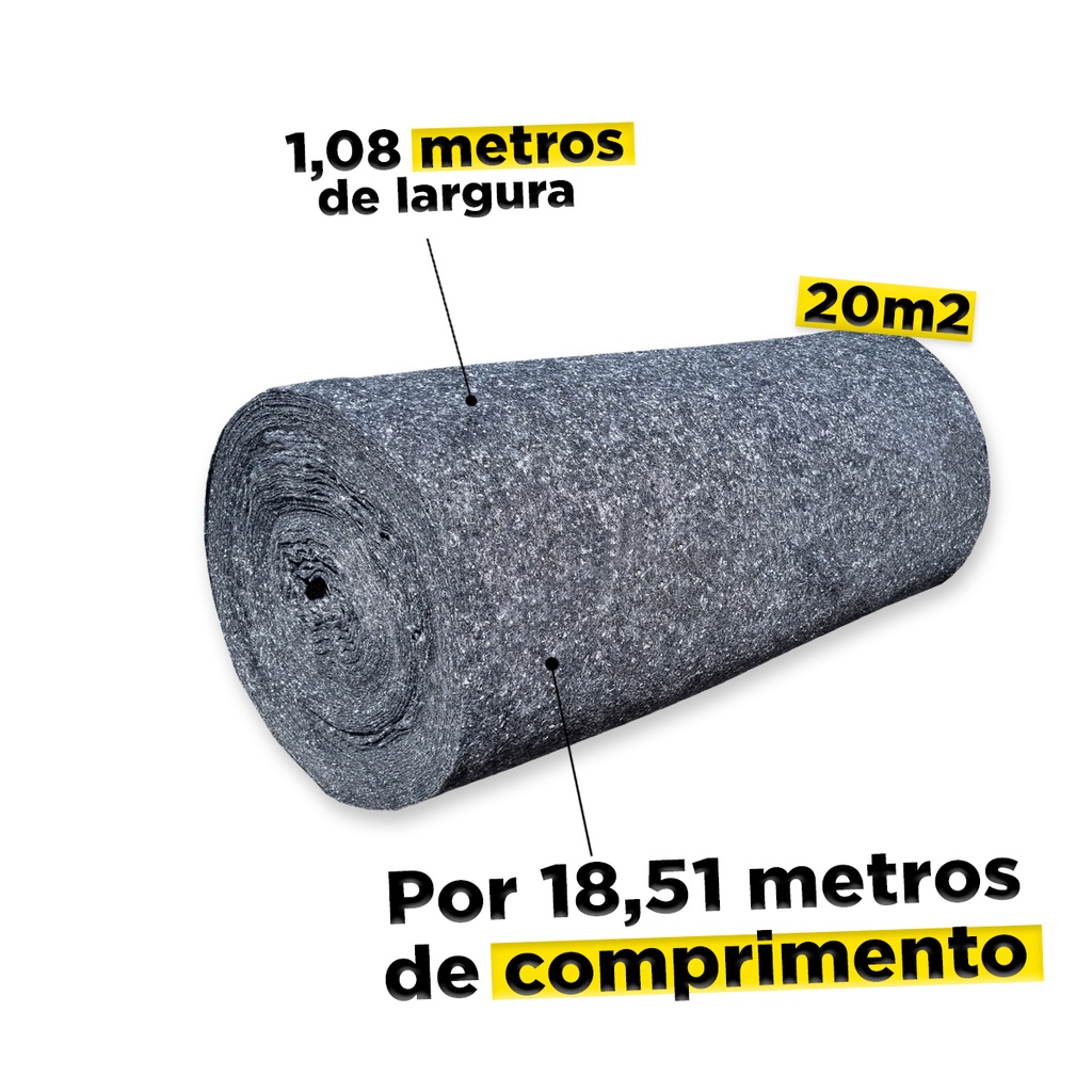Manta Bidim Geotextil 20 m2 - 18,51 Metros X 108cm Drenagem Jardim ...