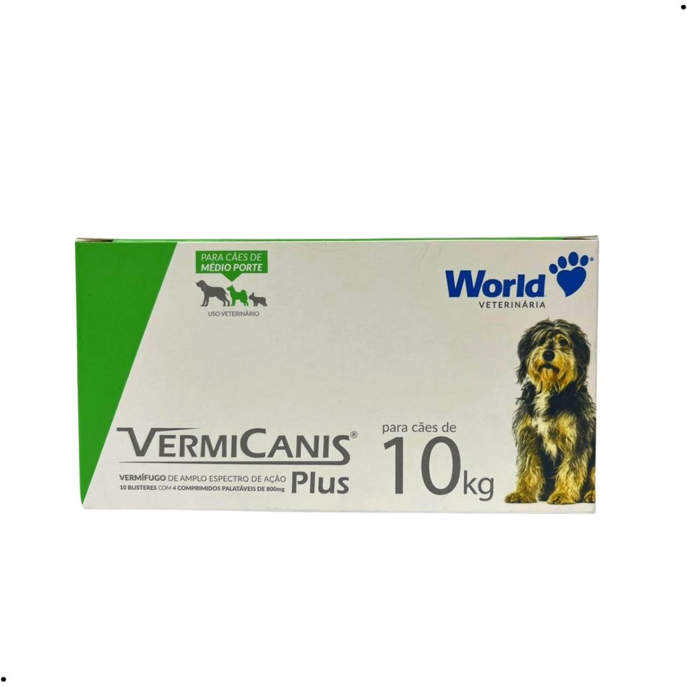 VermiCanis Plus 10kg c/ 40 Comprimidos de 800mg | Shopee Brasil