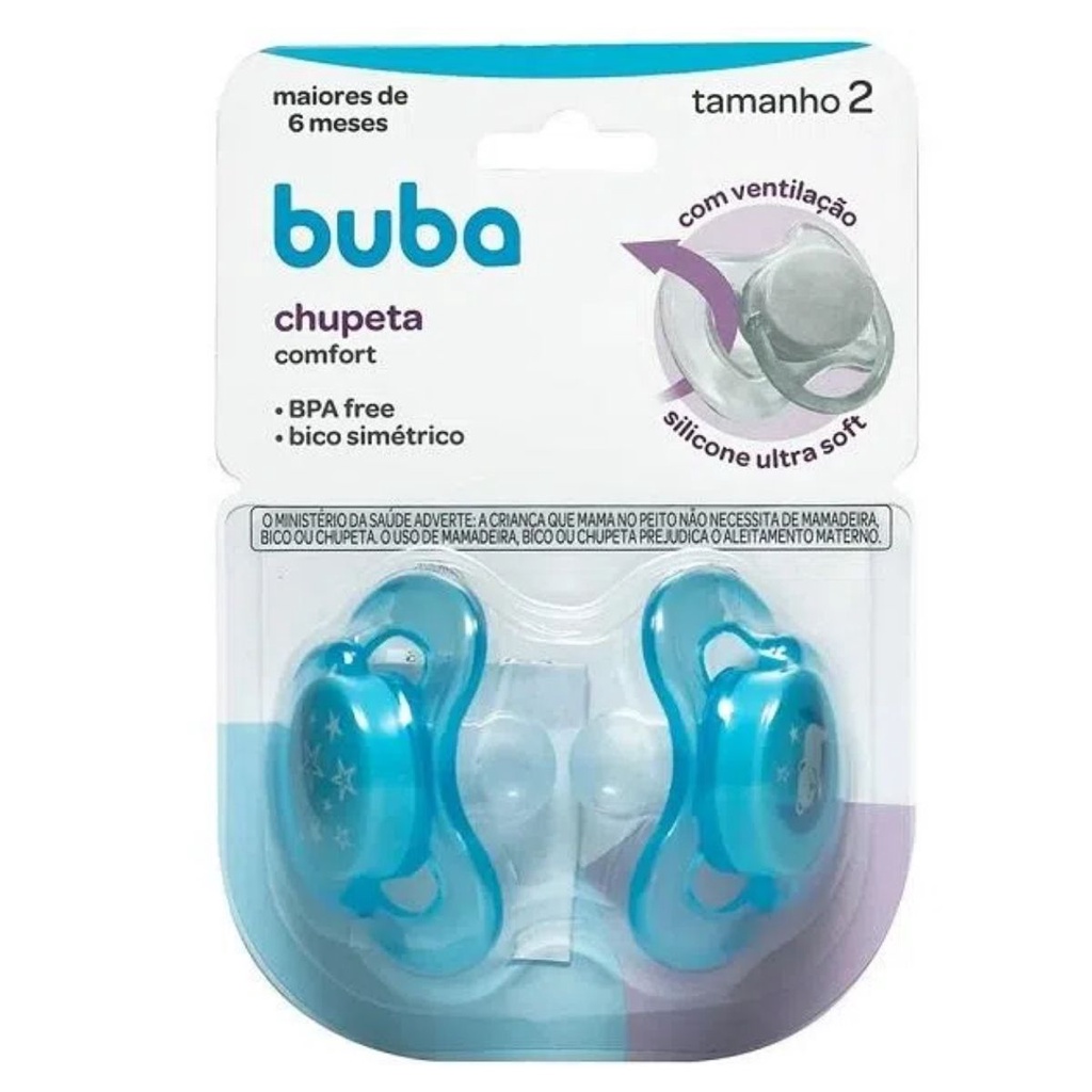 KIT COM 2 CHUPETAS COMFORT ESTRELA/URSO +6M TAM.2 AZUL BUBA | Shopee Brasil