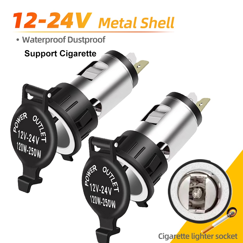 Isqueiro Fêmea 12V-24V 250W Carro 10A Tomada Com Capa À Prova D'água ...