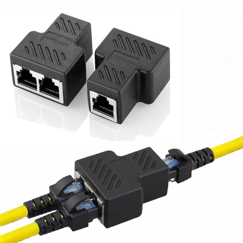 Adaptador Duplicador Rj45 Emenda Extensor Cabo de Rede Fio Internet ...