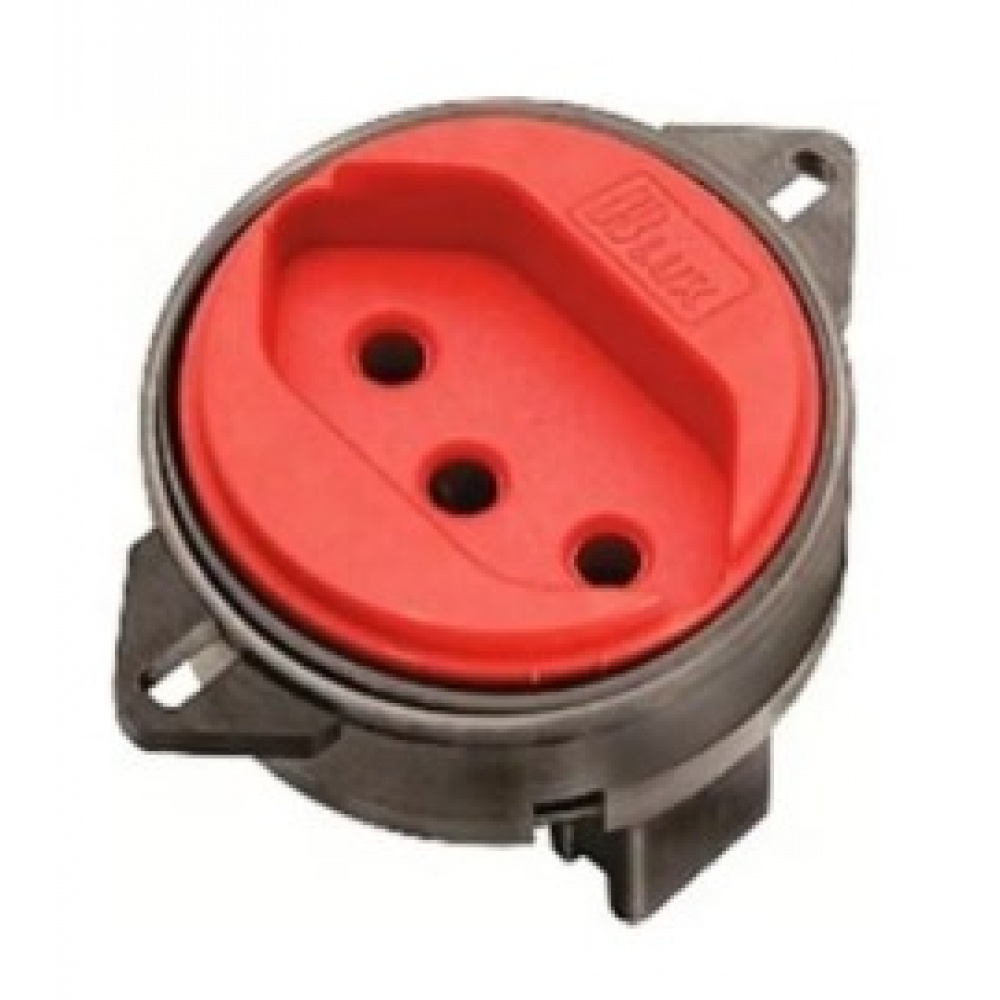 TOMADA 2P+T 10A REDONDA PISO HASTE CURTA VERMELHA BLUX | Shopee Brasil