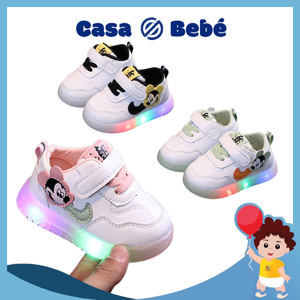 0-4 Anos Led Luminoso Mickey Mouse Kids Sapatos Para Meninos Meninas ...