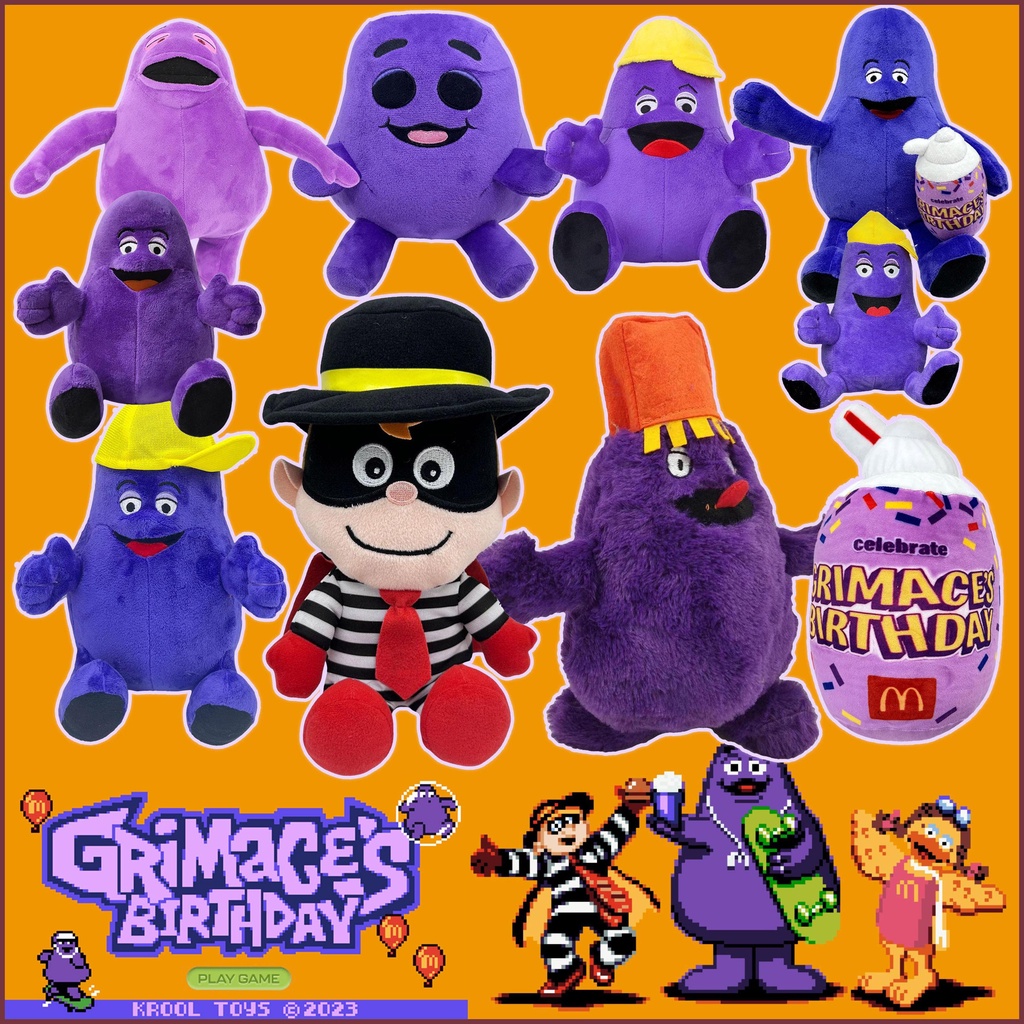 O Aniversário Do grimace ! Novo mcdonald's The Hamburglar/Shake Plush ...