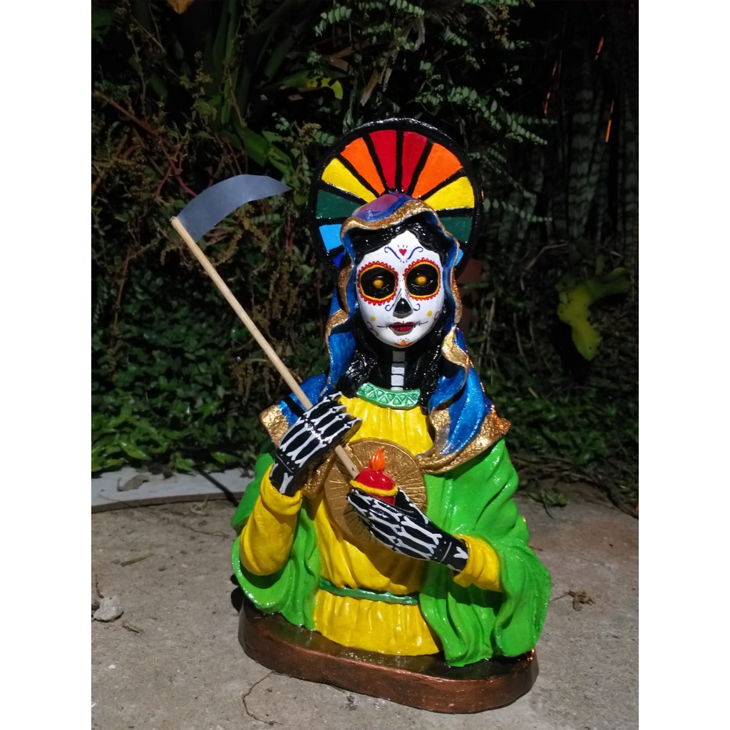 Imagem Em Gesso Busto Santa Morte 30cm | Shopee Brasil