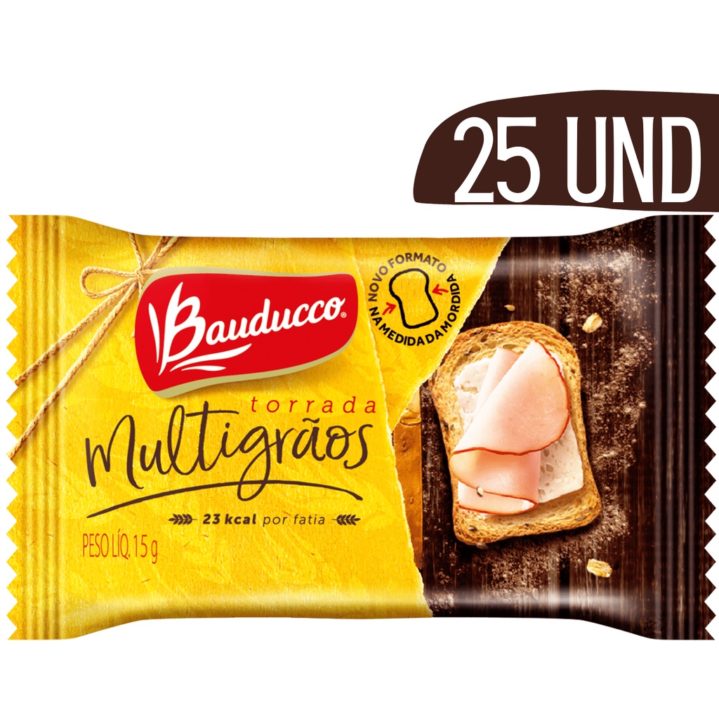 Torrada Sache Individual Multigrãos Bauducco Sache 15g - 25 UNIDADES ...