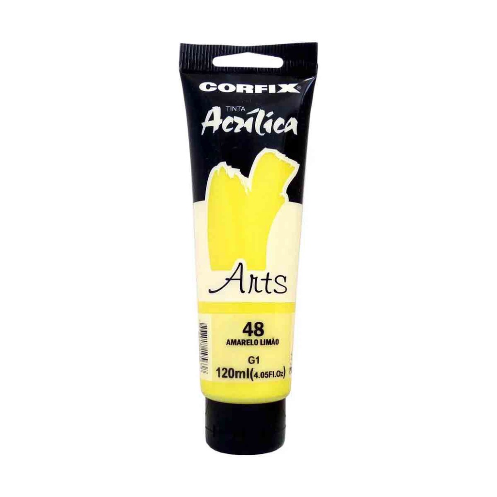 Tinta Acrilica Corfix Arts G1 48 Amarelo Limao 120ml | Shopee Brasil