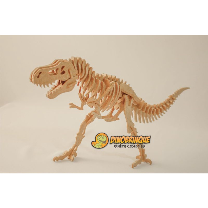 Quebra-Cabeça 3D | DINOSSAURO TIRANOSSAURO REX 55 peças em MDF ...