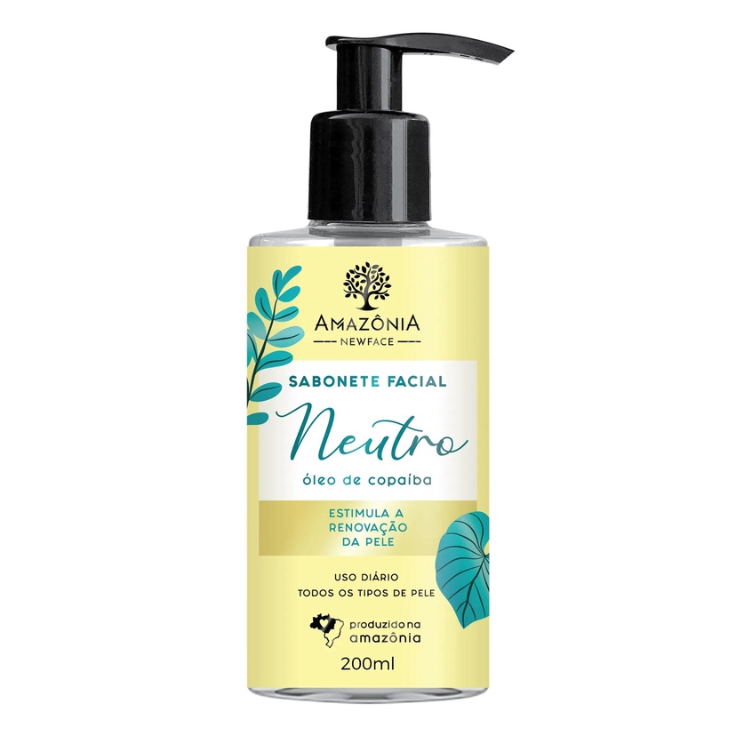 Sabonete Facial Neutro Amazônia New face 200ml | Shopee Brasil