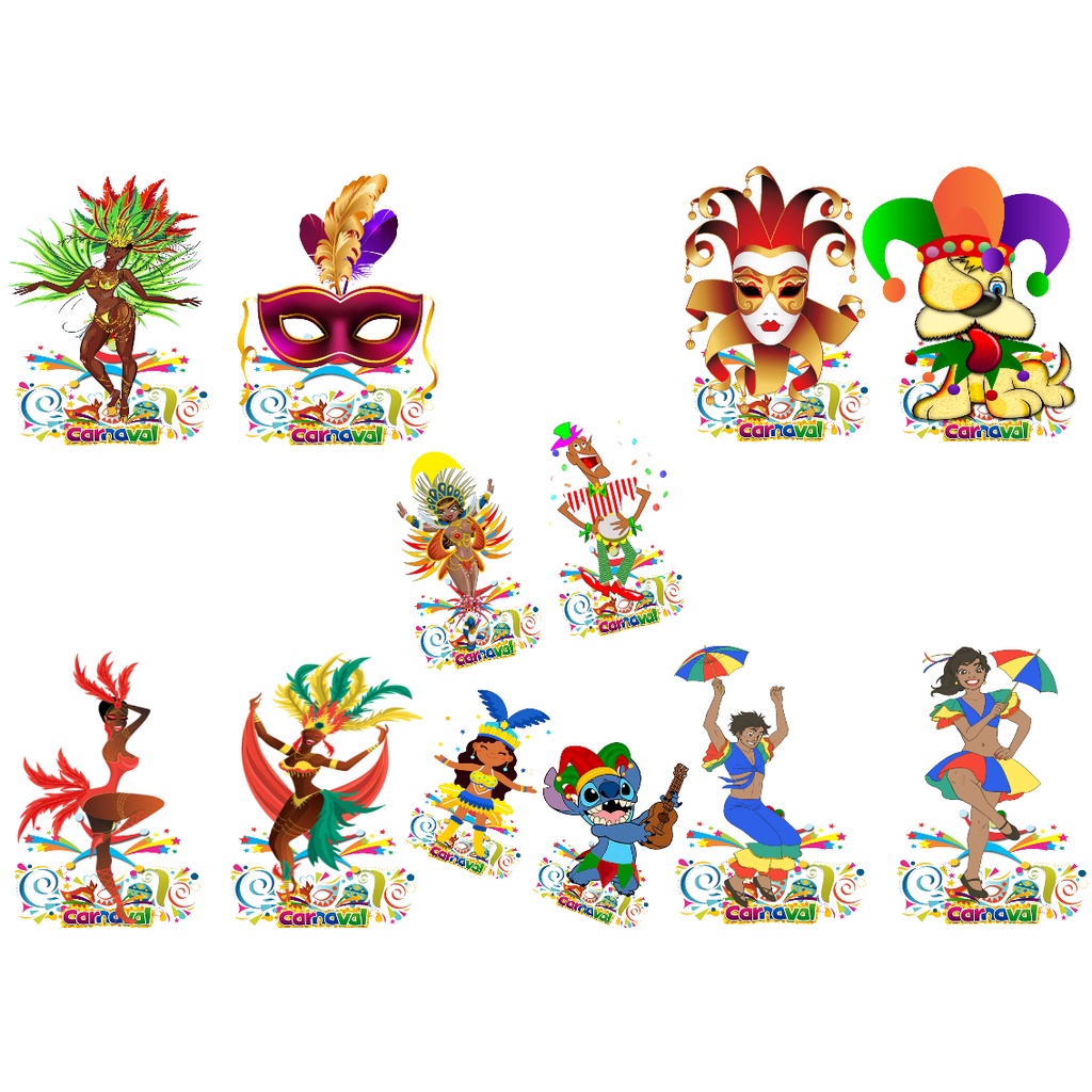 DECORAÇÃO carnaval KIT 10 DISPLAY DE 20 CM | Shopee Brasil