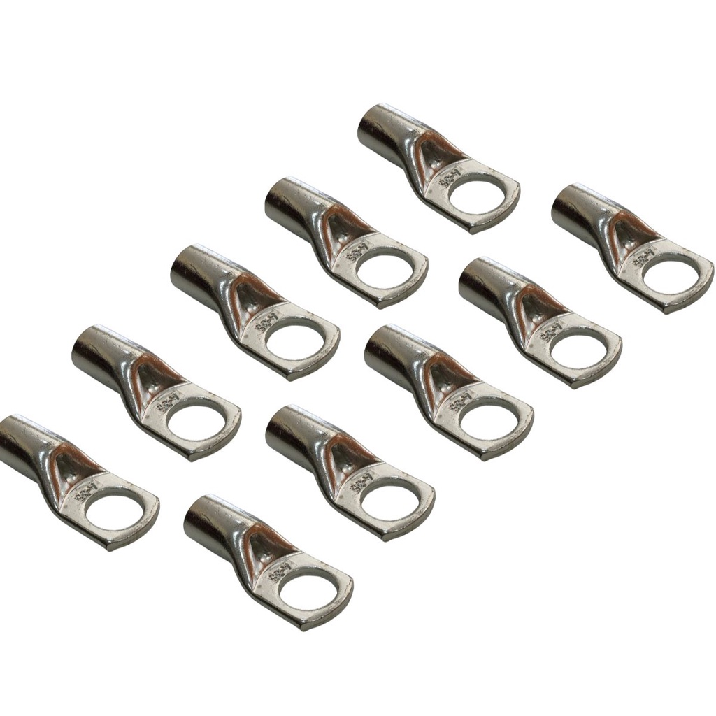 Kit 10 Terminal Olhal Bateria Compressão Ponteira Tubular Resistente 35 ...