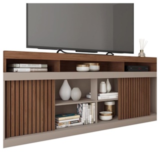 Bancada Rack Para TV até 70 Polegadas Sun Marrom Caemmun | Shopee Brasil