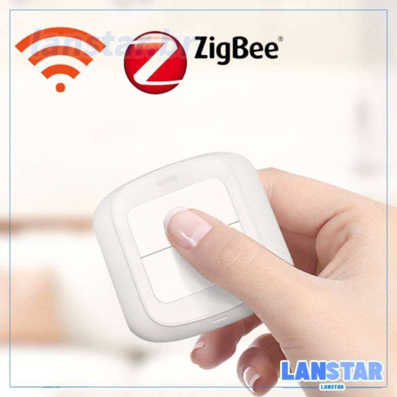 Tuya Zigbee 2 Gang sem fio 6 interruptor de cena controlador de botão de pressão alimentado por ...