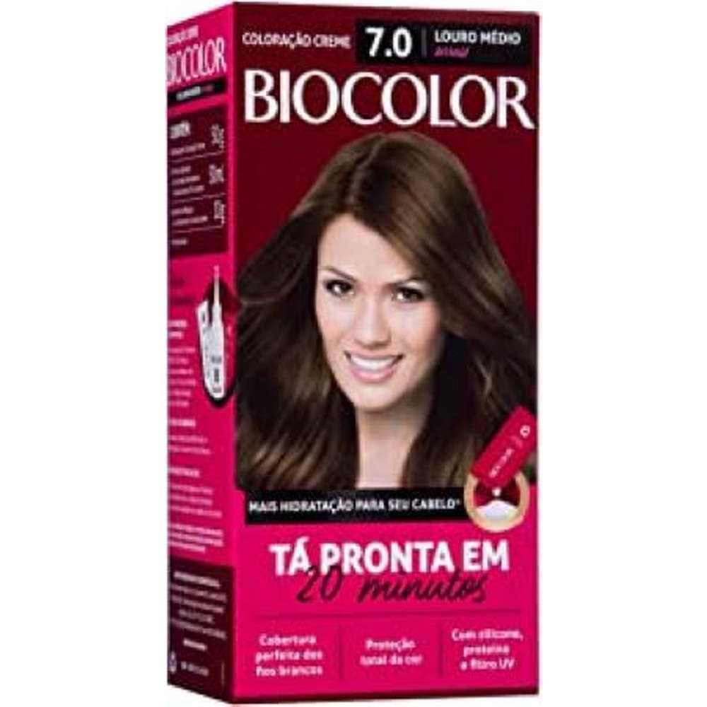 Tinta de Cabelo Biocolor Mini Kit Louro Médio Arraso 7.0 | Shopee Brasil