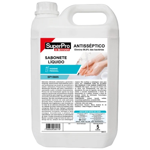 Sabonete Antisséptico Neutro 5 Litros SP15605 Superpro | Shopee Brasil
