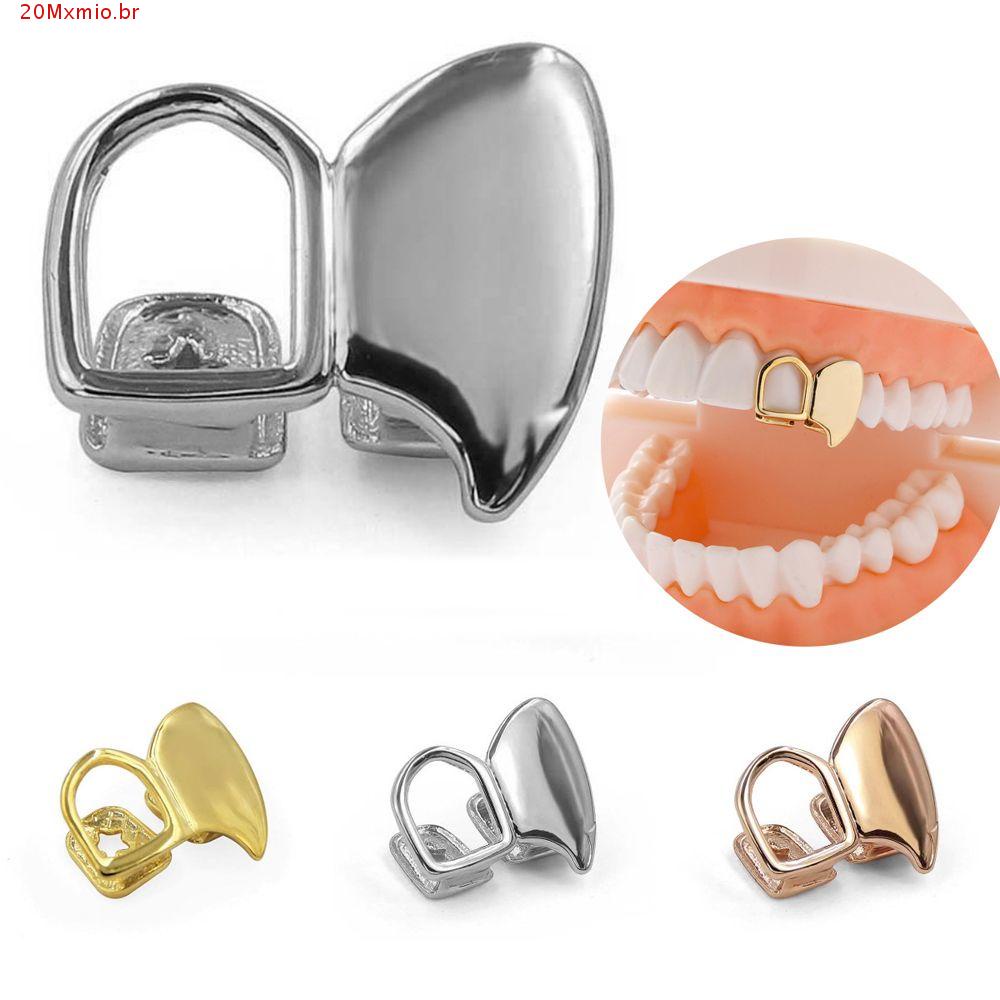 MXMIOB Dentes Grills Punk Gold Color Party Unisex Cosplay Fangs Tooth ...