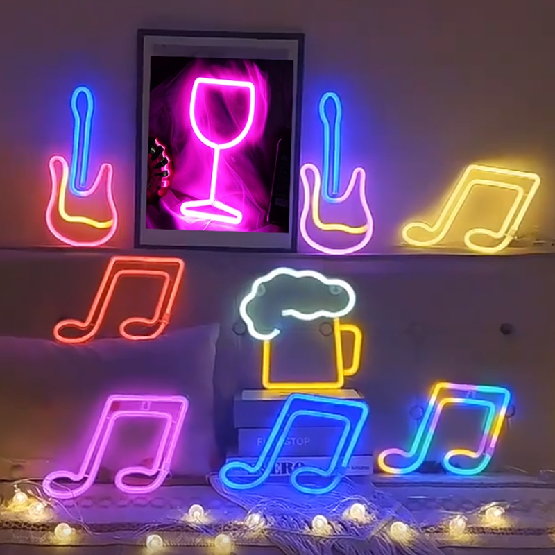 Barras de neon barras Decoração da casa de tira de neon Restaurante de ...