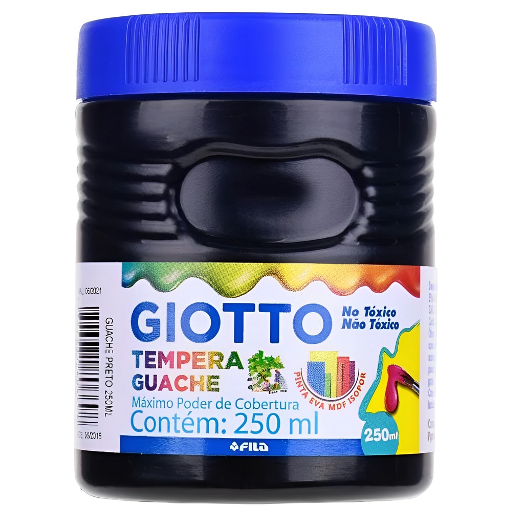 Tinta Guache Giotto Tempera Cor Preto 250ml | Shopee Brasil