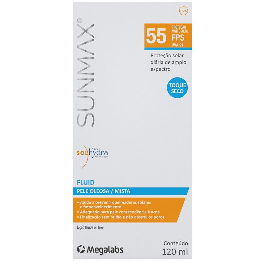 Protetor Solar Megalabs Sunmax Fluid FPS55 Pele Oleosa 120ml | Shopee ...