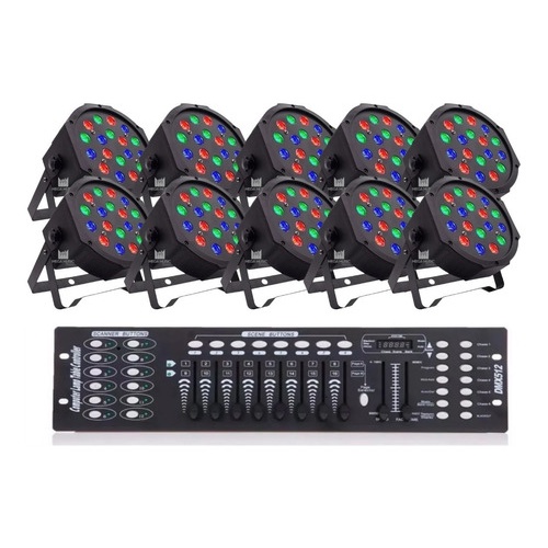 Kit 8 Canhao De Led 18 Leds 1w Rgb Dmx Iluminacao + Mesa DMX | Shopee Brasil