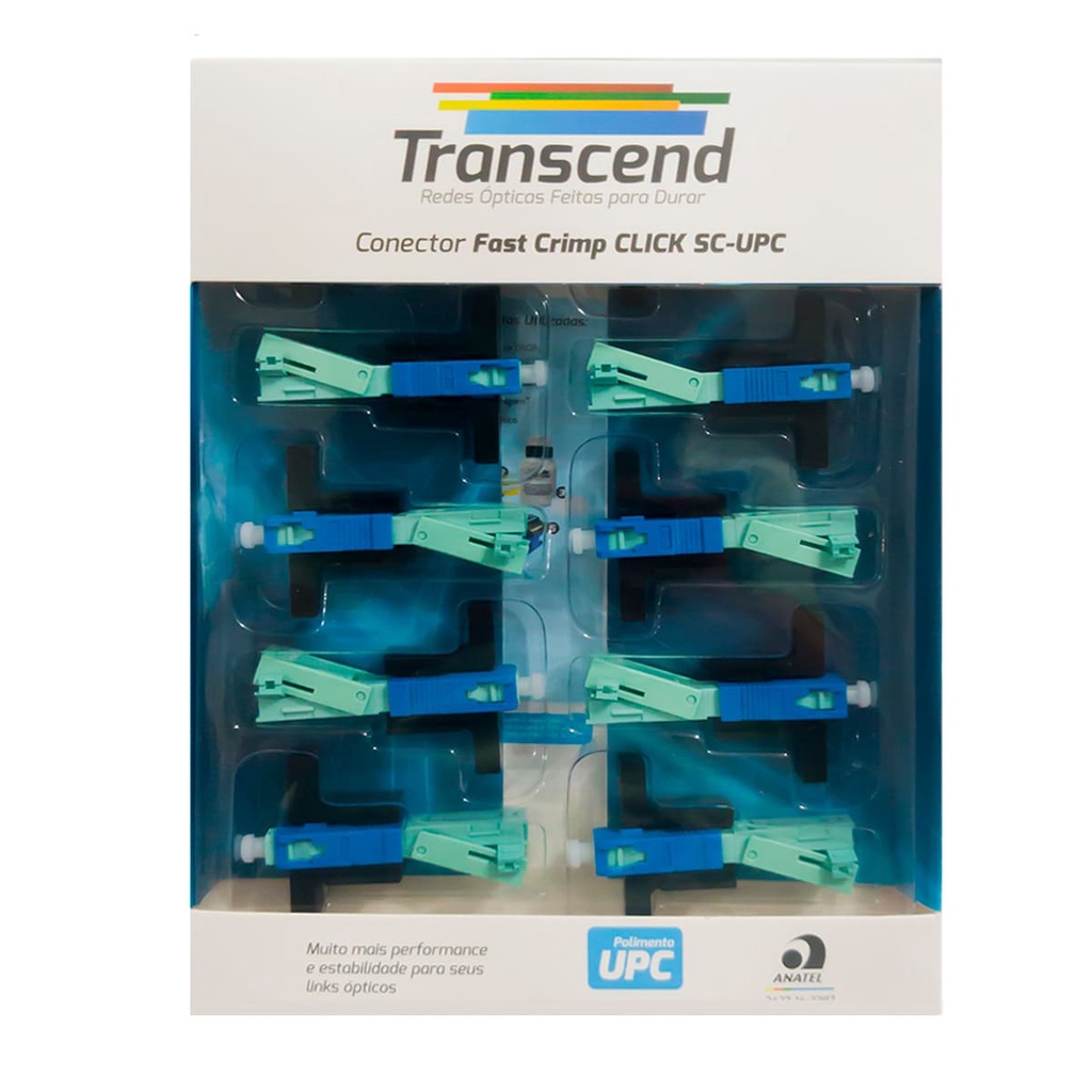 Kit 10 Conectores Fibra Fast Crimp Homologado Upc Transcend | Shopee Brasil