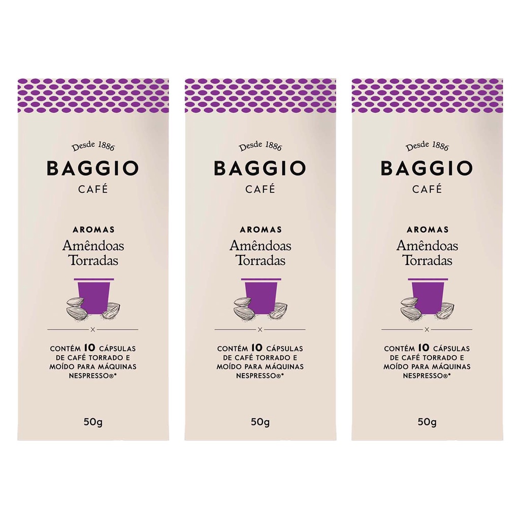 Kit 30 Cápsulas Café Baggio Aromas Amêndoas Torradas | Shopee Brasil