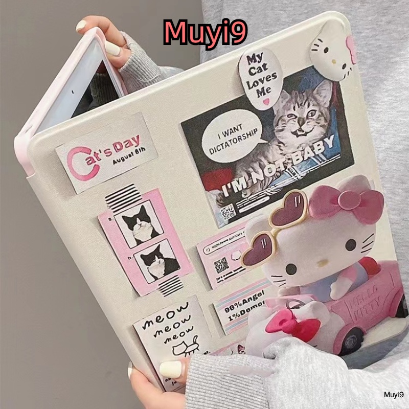 INS Creative Cartoon Funny Cute Drive HelloKitty Para IPad10.2 Shell Ipad10th Capa Mini6 Ipad9.7 ...