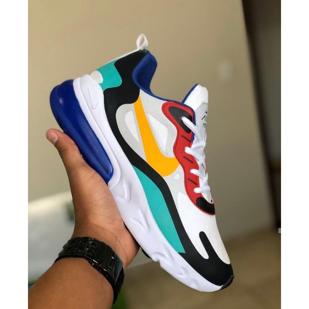 Tenis Nike Air Max 270 React Colorido Masculino Bolha Azul Bolha ...