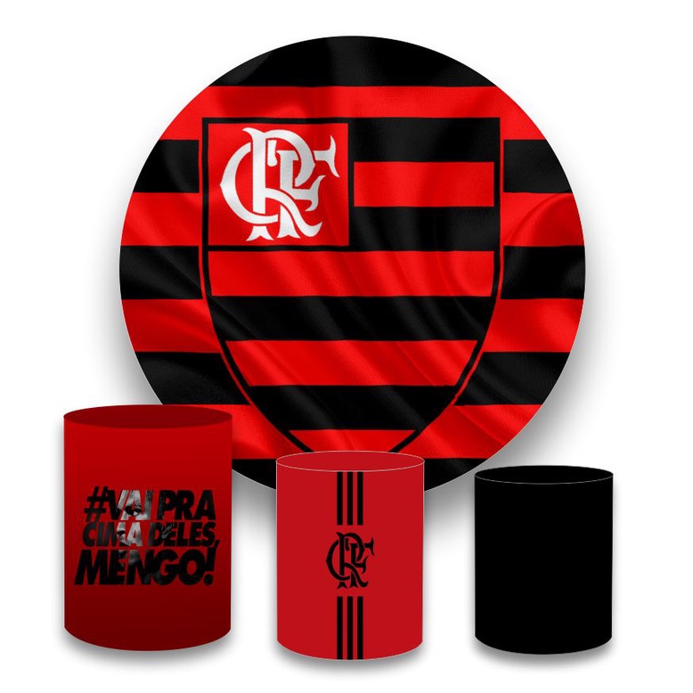 KIT PAINEL REDONDO + CAPAS CILINDRO TECIDO SUBLIMADO FLAMENGO | Shopee ...