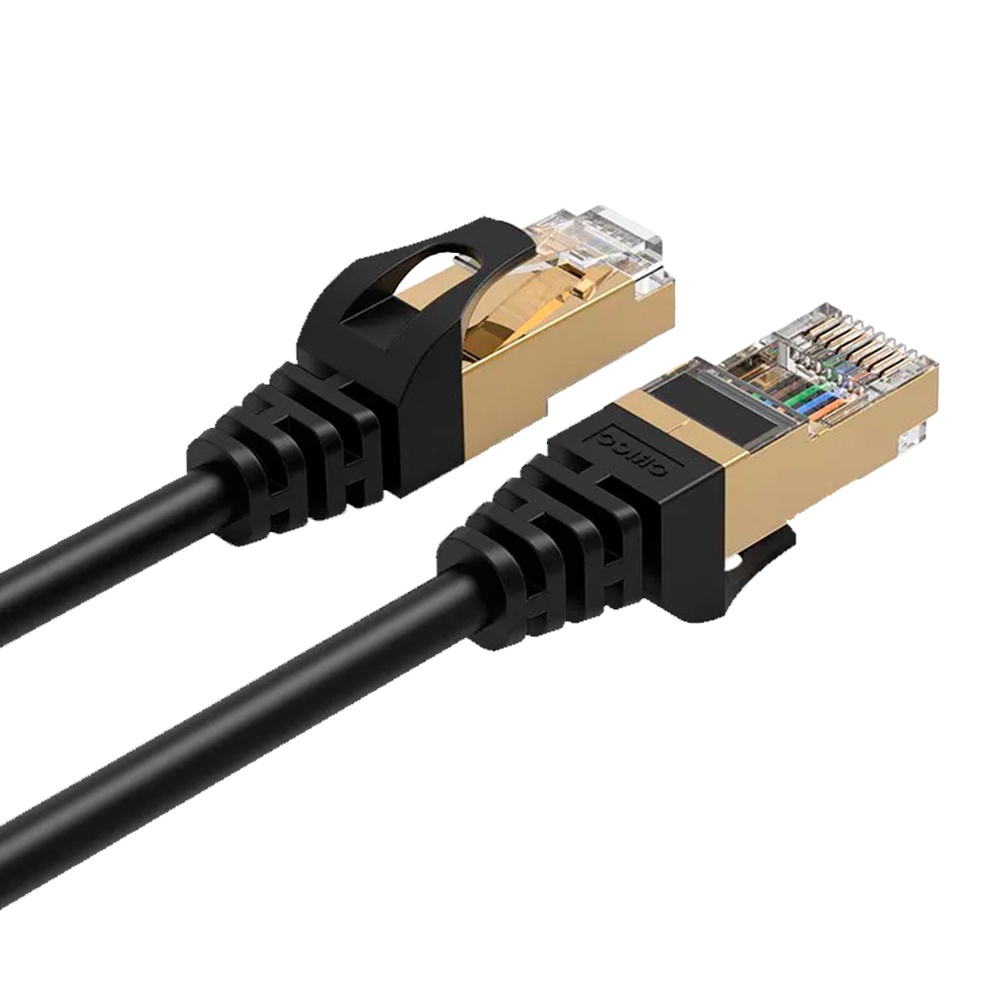 Cabo De Rede Blindado 2m Patch Cord Ethernet Cat7 2 Metros 10gbps PUG-C7-20-BK Orico | Shopee Brasil