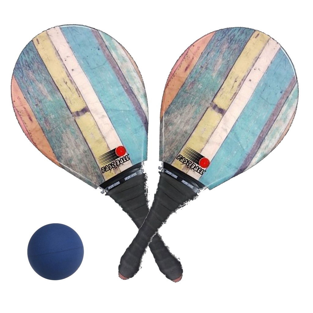 Kit 2 Raquetes Frescobol FastBall Fibra Profissional + Bola | Shopee Brasil