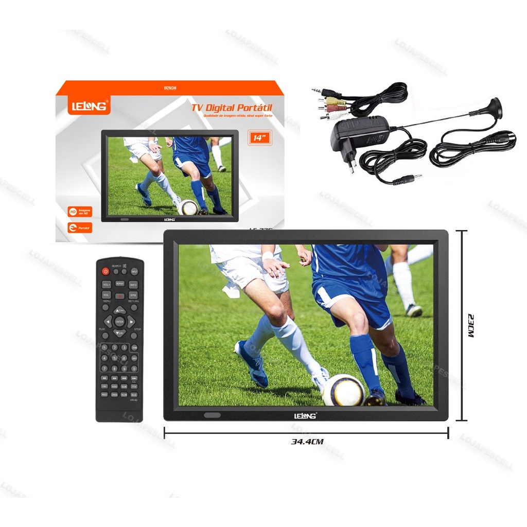 Mini Tv Digital Monitor Portátil 14 Av Hd Antena Viagem Usb | Shopee Brasil