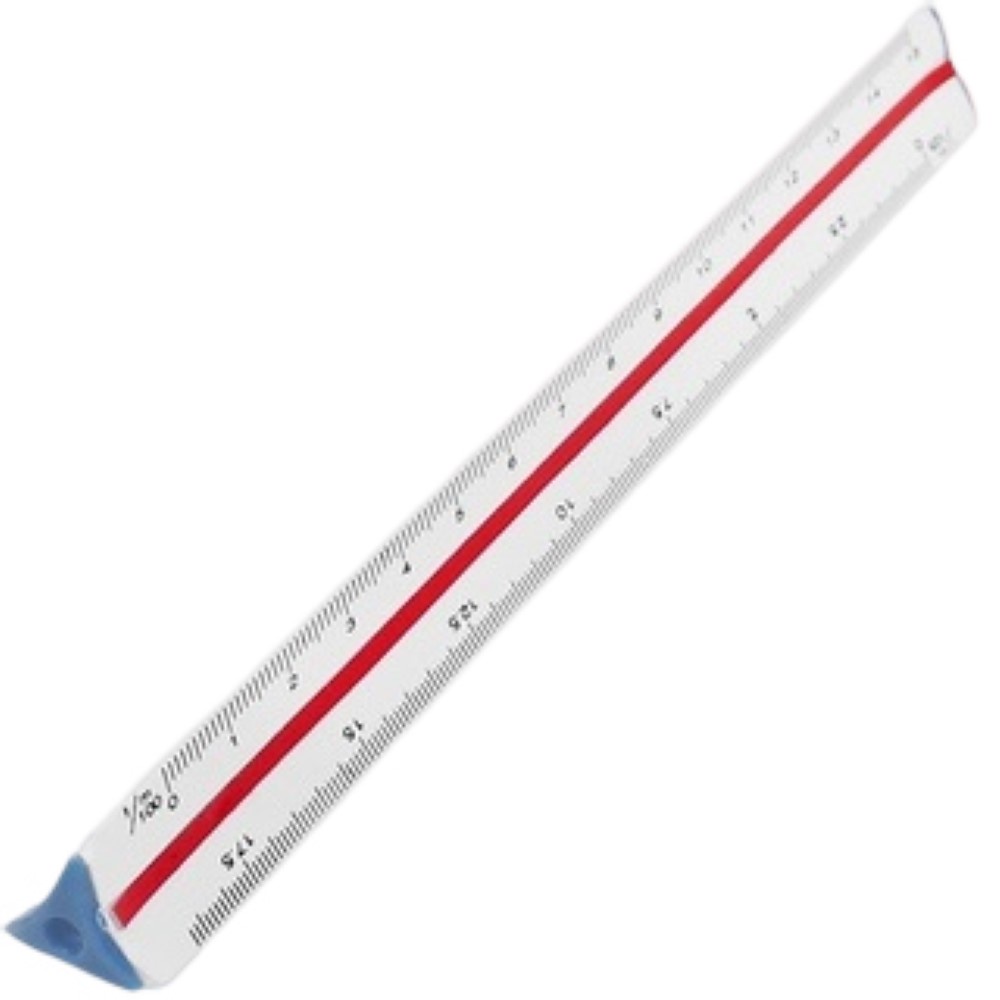 REGUA DE ESCALA Nº 1 ESCALIMETRO TRIANGULAR 6 ESCALAS OFFICE 30CM ...