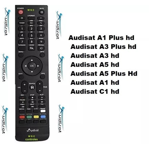 Controle remoto receptor Audisat A1 hd pronta entrega funciona em todos modelos da foto | Shopee ...