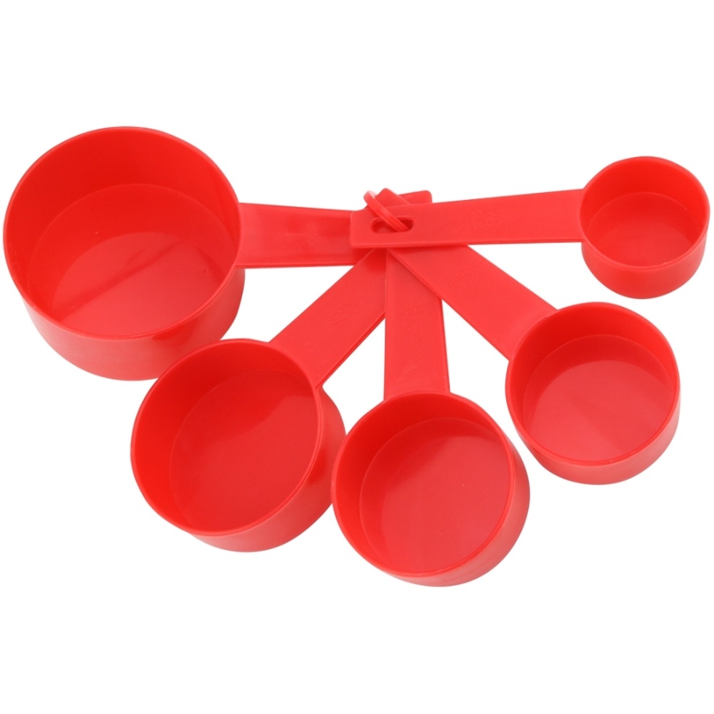 Conjunto Colheres De Medida Vermelho Em Plástico 5 Peças | Shopee Brasil
