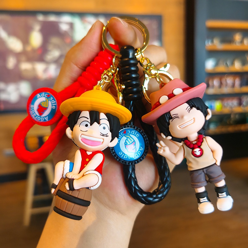 Novo Anel Chaveiro One Piece Ring Chaveiro Charme Luffy Ace Cartoon ...