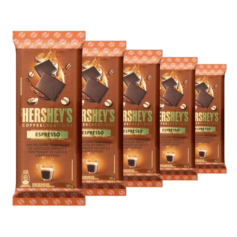 Chocolate Hersheys Cafe, Espresso, 5 Barras 85g | Shopee Brasil