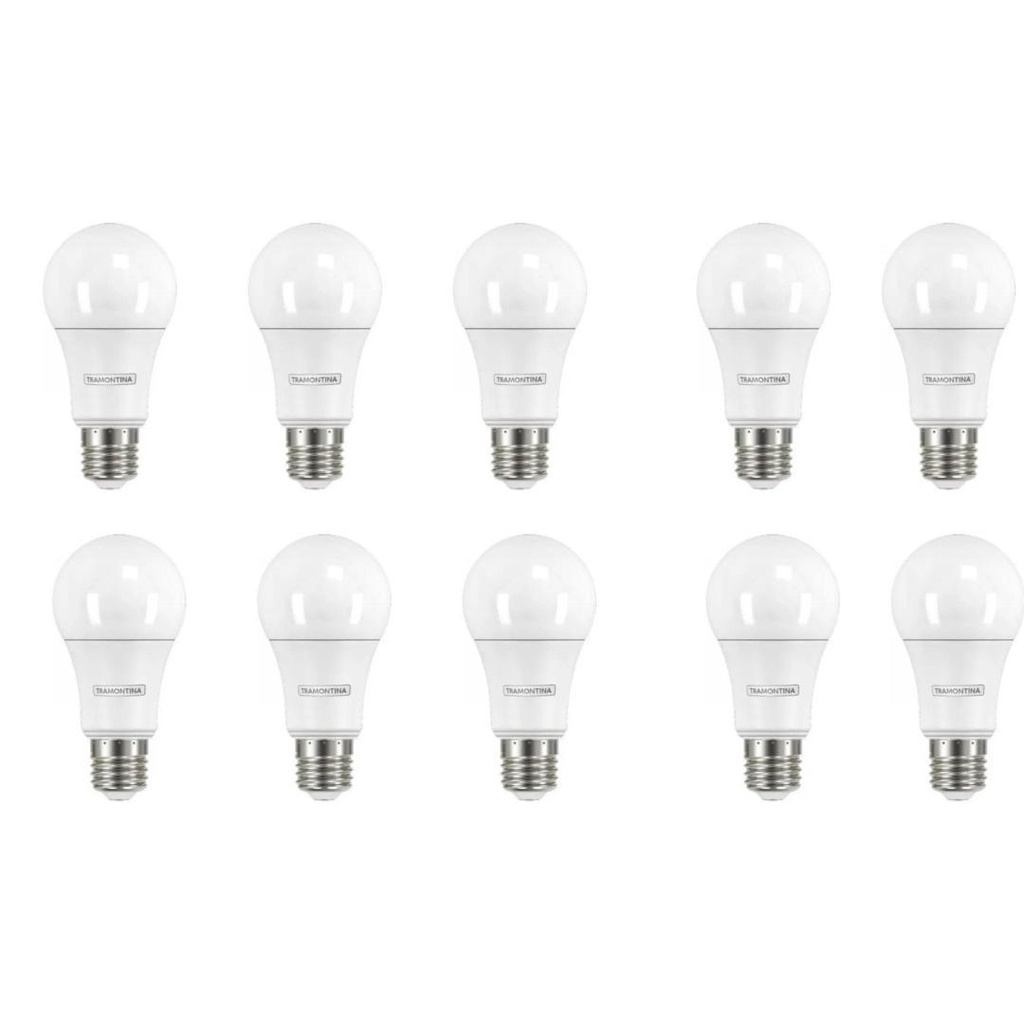 Kit 10 Lâmpada Led Bulbo 15W Bivolt 6500K Tramontina Branca | Shopee Brasil