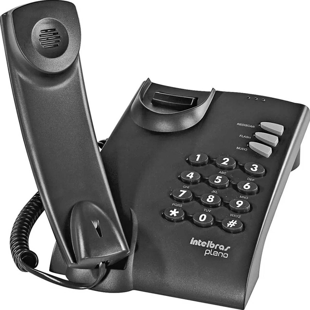 Telefone Fixo Intelbras Pleno Com Fio De Mesa E Parede | Shopee Brasil