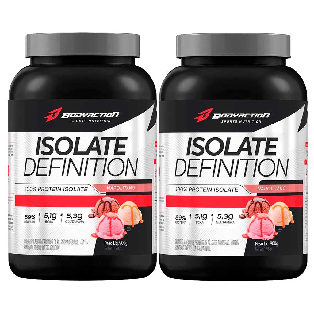 KIT 2X WHEY ISOLADO ISOLATE DEFINITION 900G BODY ACTION | Shopee Brasil