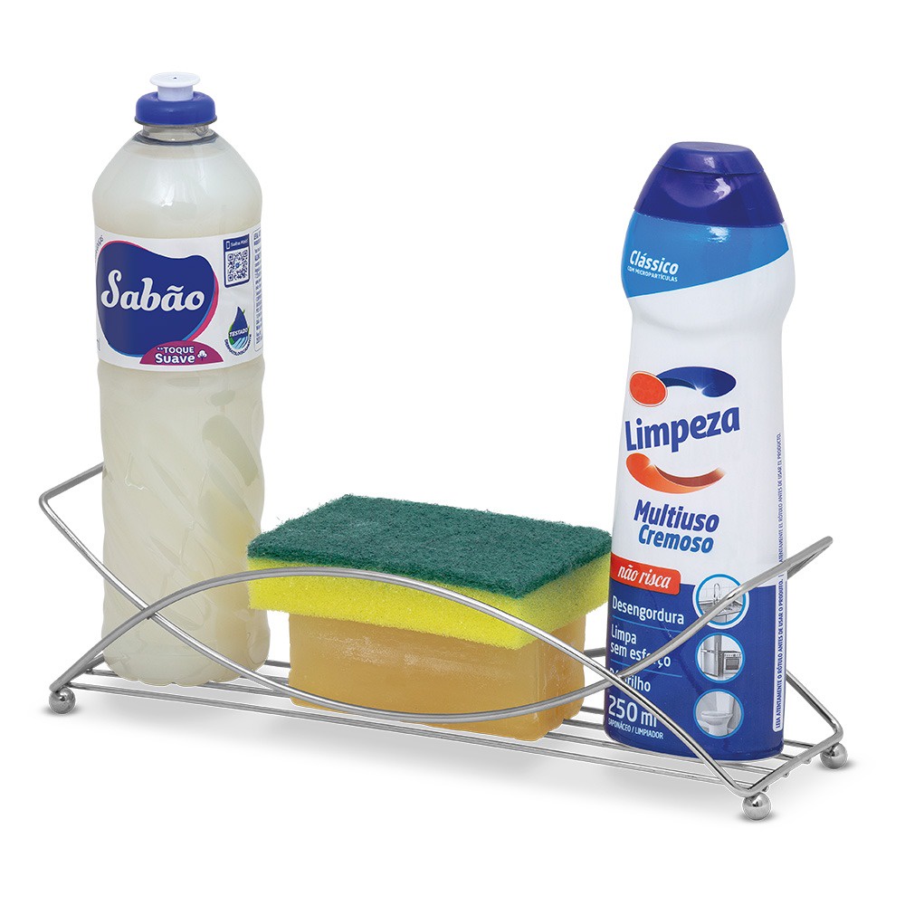 Porta Detergente Esponja Organizador para Pia Cromado | Shopee Brasil