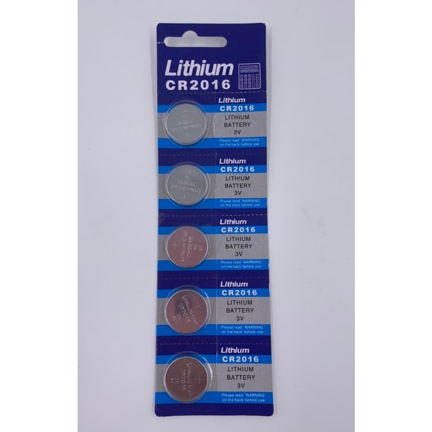 Bateria de Lithium 3V- Formato Botão CR2016- 5 unidades | Shopee Brasil