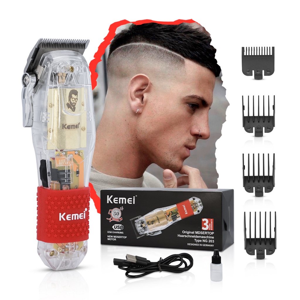 Maquina Aparador de Pelos e Cabelo Kemei NG-203 Bivolt | Shopee Brasil