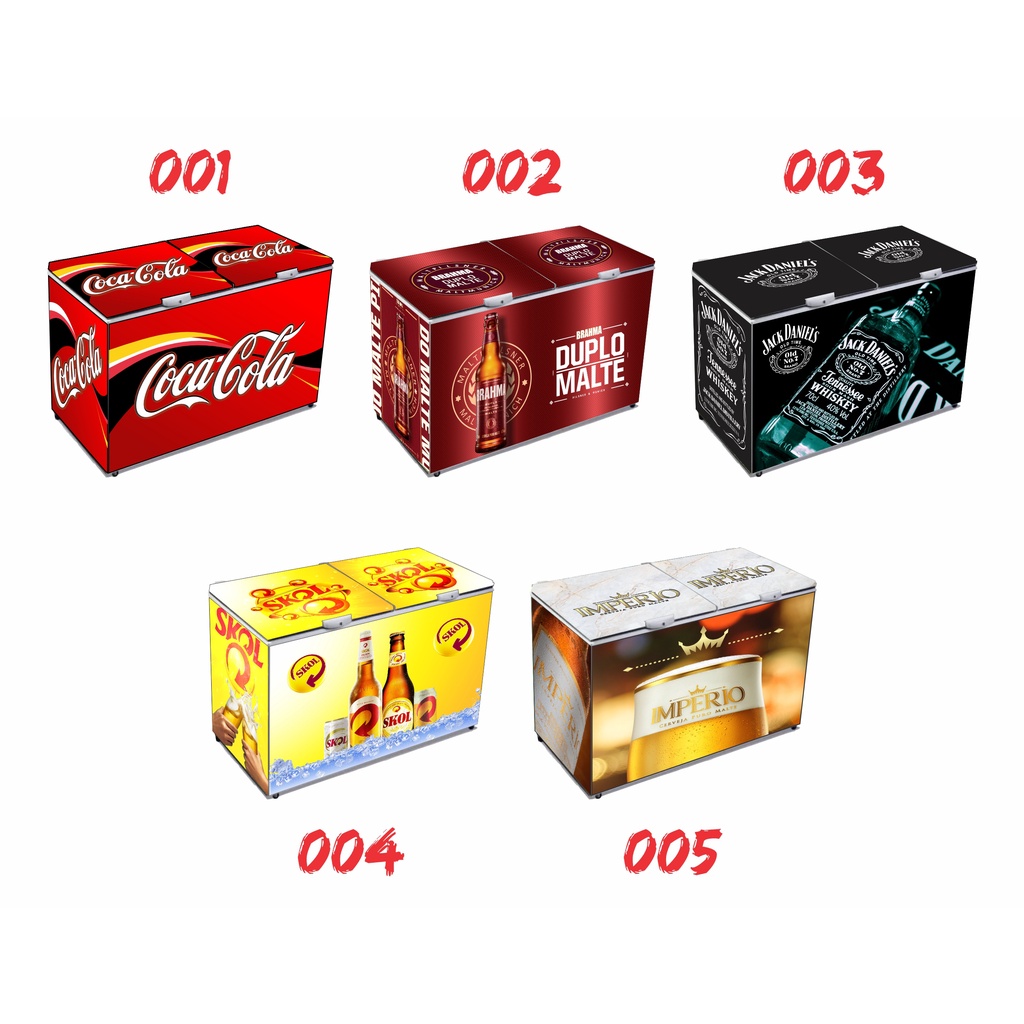 Adesivo Freezer Horizontal Envelopamento Duas Portas Cerveja | Shopee ...