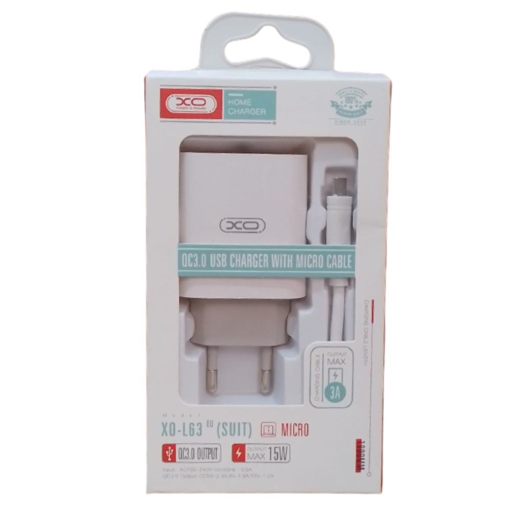 Kit Carregador Turbo QC3.0 Com Cabo Micro USB V8 1Metro XO-L63 | Shopee Brasil